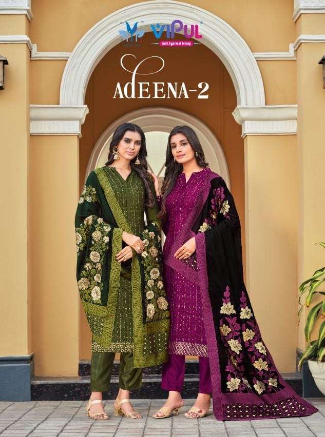 vipul fashion adeena vol 2 5011-5016 series chinon with swarovski work ...