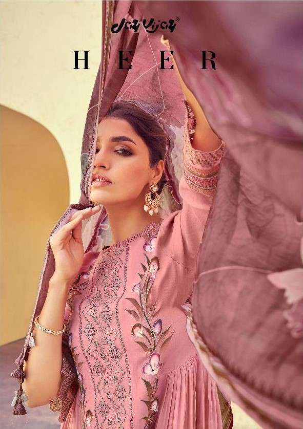 jayvijay heer 8591-8598 series party wear organza designer brush ...