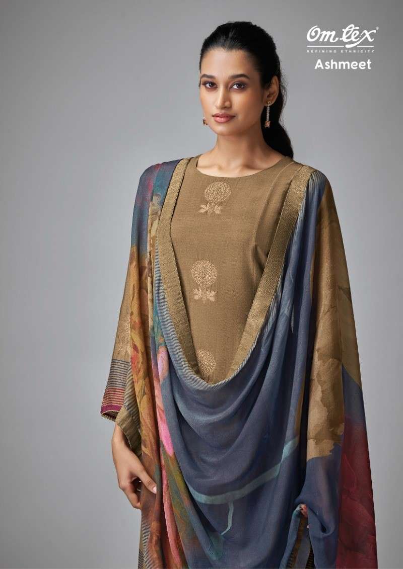 omtex ashmeet 6681 colour series designer silk jacquard salwar kameez ...
