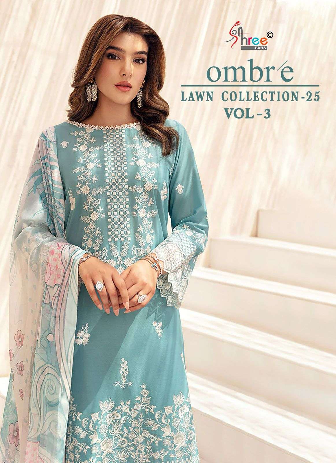 shree fabs ombre lawn vol 3 3781-3786 series cotton with new embroidery ...