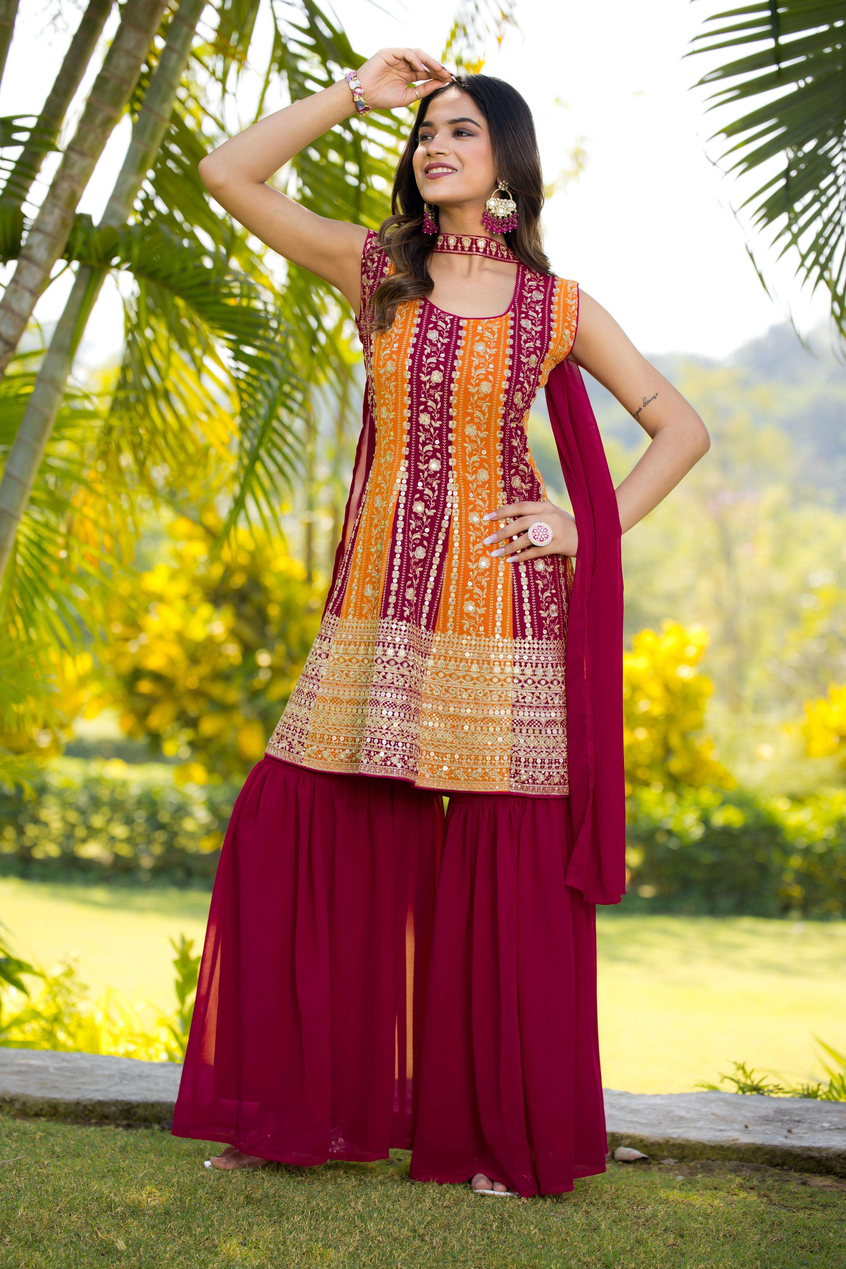 threadthrill design no 3 heavy blooming sequence embroidery salwar ...